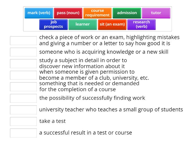 FCE - COMPLETE FIRST - UNIT 5 - Une las parejas