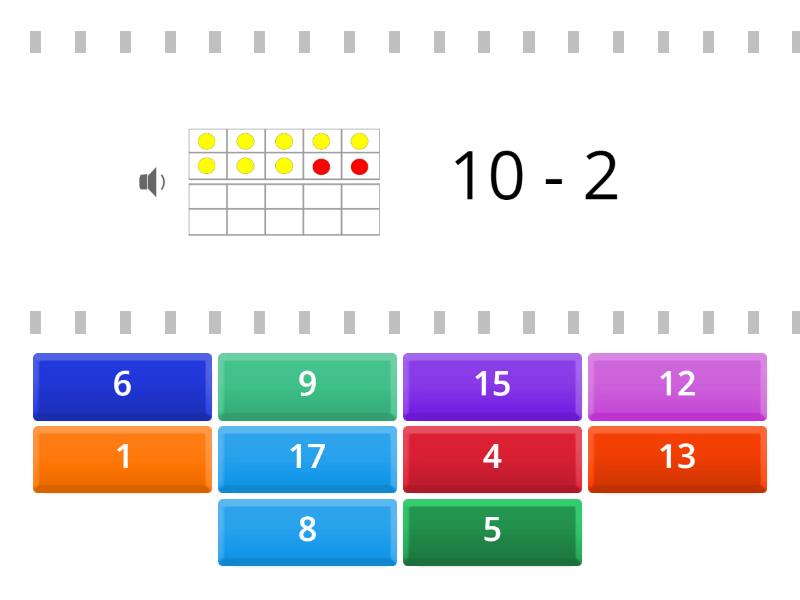 Subtraction with 10 Frames (to 20) - Find the match