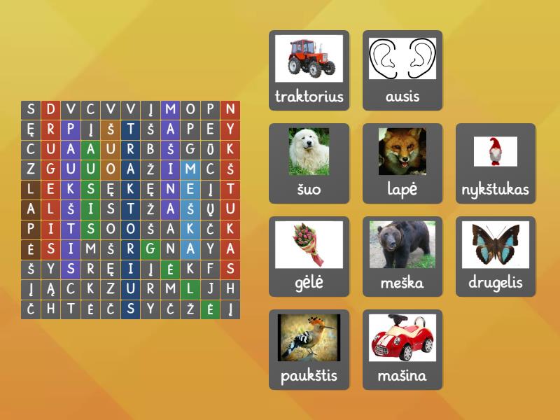 surask žodius - Wordsearch