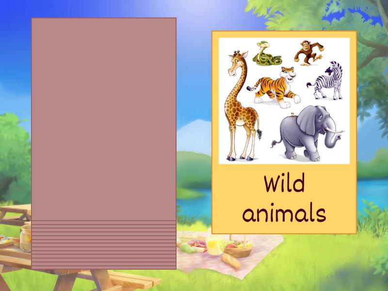 domestic and wild animals - Speaking cards