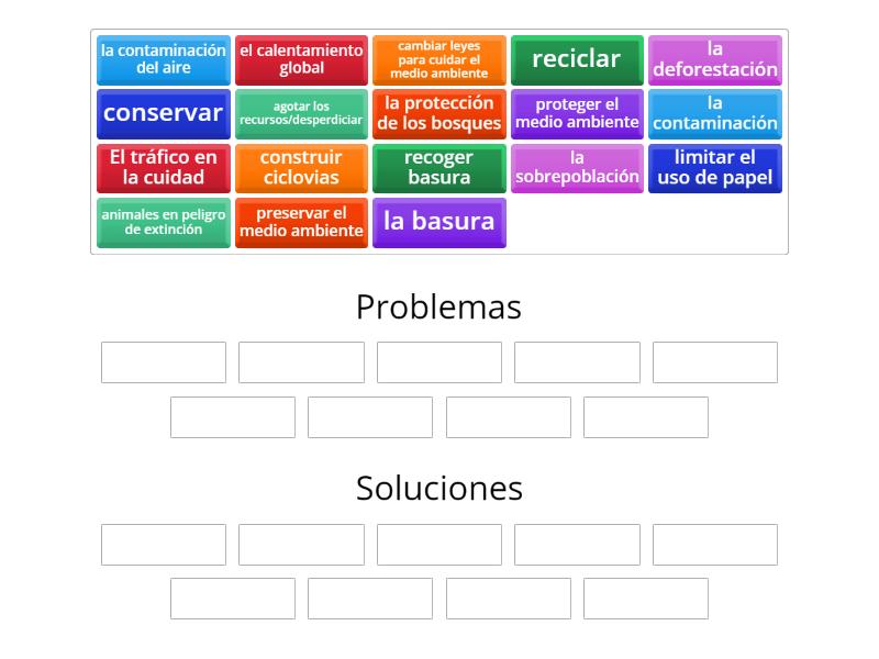 El Medio Ambiente - Problemas y soluciones - Group sort