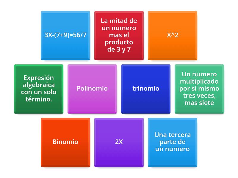 Expresiones algebraicas - Flip tiles