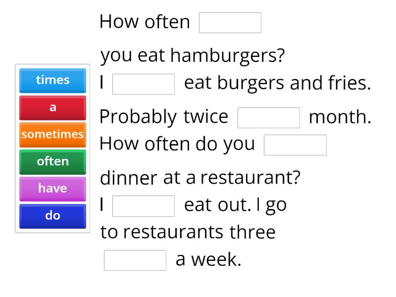 Questions with 'How often'/Adverbs of frequency - Missing word