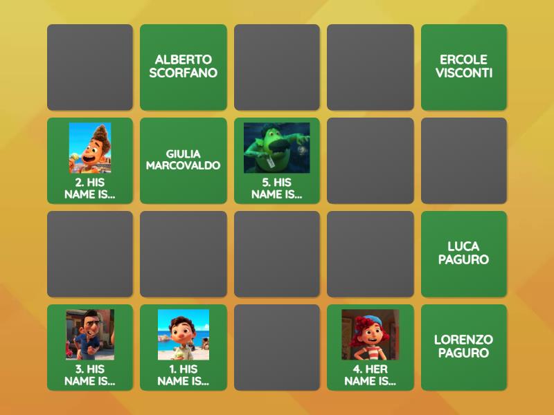 Luca characters - Matching pairs