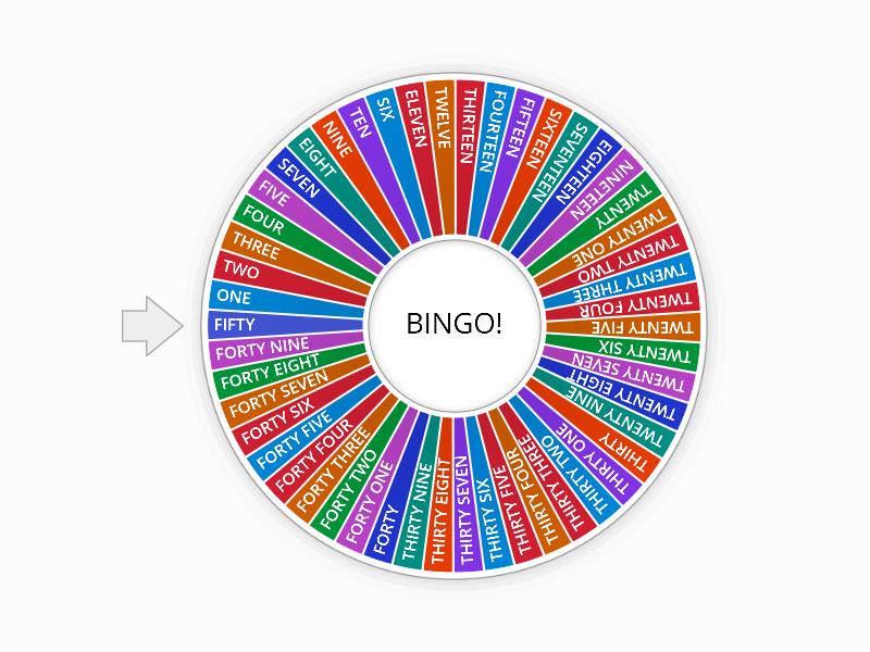 BINGO Numbers 1- 50 ENGLISH - Roleta aleatória