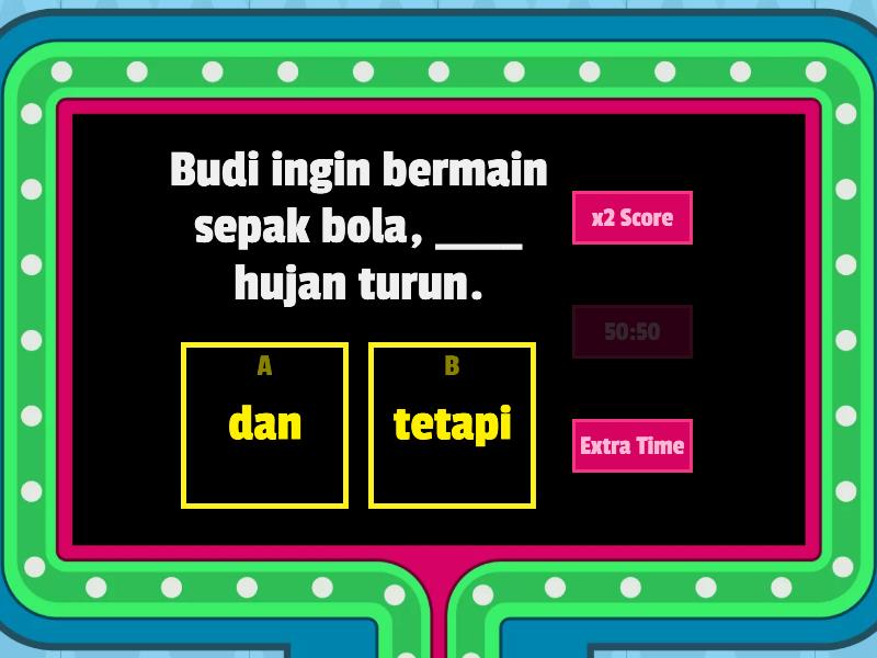 Bahasa Indonesia Kelas 2 Bab. 8 Kata Penghubung "dan" dan "tetapi" - Gameshow quiz
