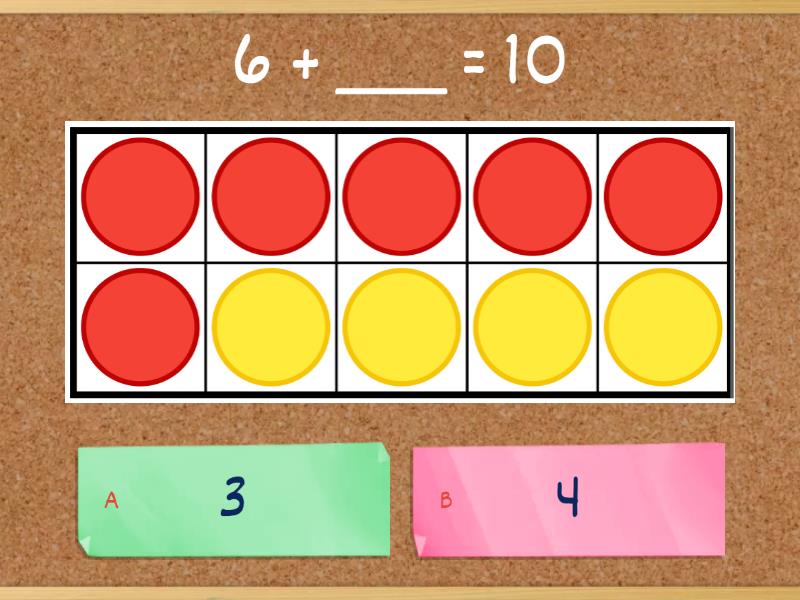 Ten Frame addition with missing Addend - Quiz