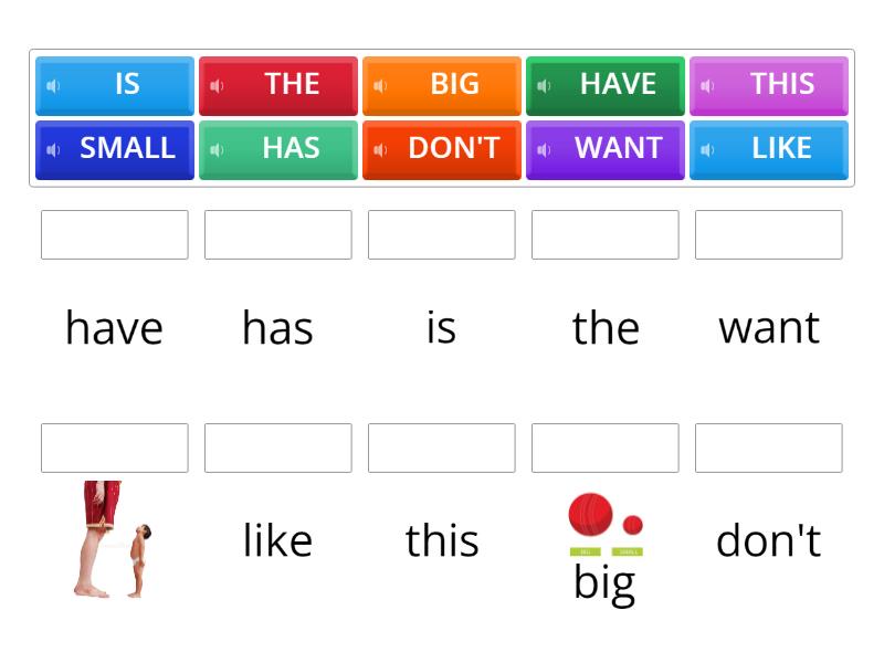 sight words - Match up