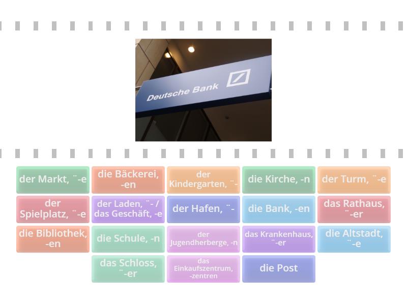 Menschen A1.2, Lektion 15, Wortschatz, Orte in der Stadt - Find the match