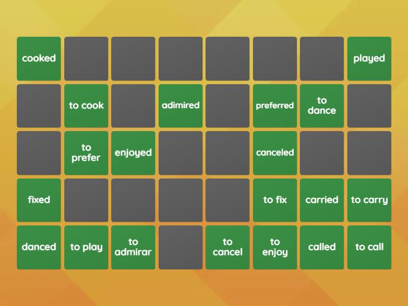 Simple past verbs - Parejas