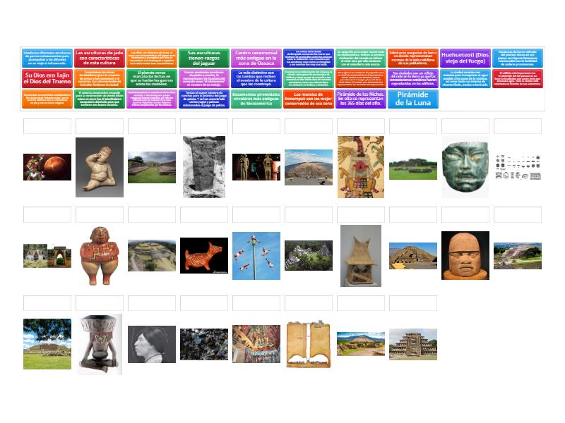 Culturas mesoamericanas - Une las parejas