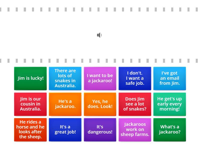 Family and Friends 3 Unit 6 Lesson 1 Jim's day - Find the match
