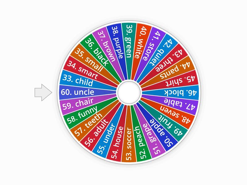 1st grade-Medium Spelling words - Spin the wheel