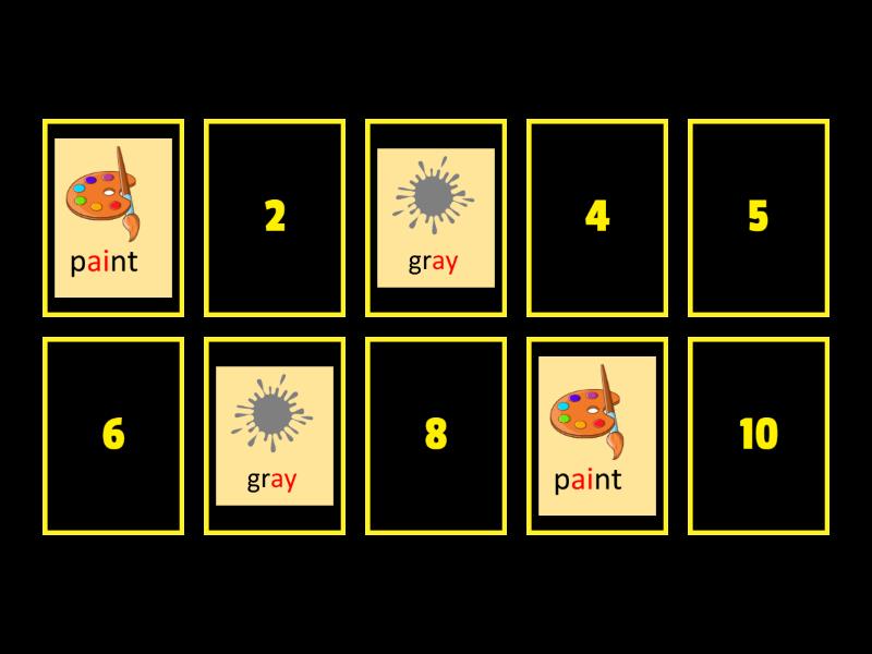 Lesson 12 - Long a (ai, ay) - game 2 - Matching pairs