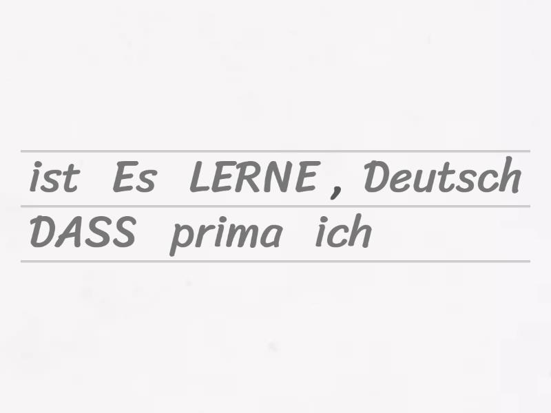 Sentences With Dass Practice - Unjumble