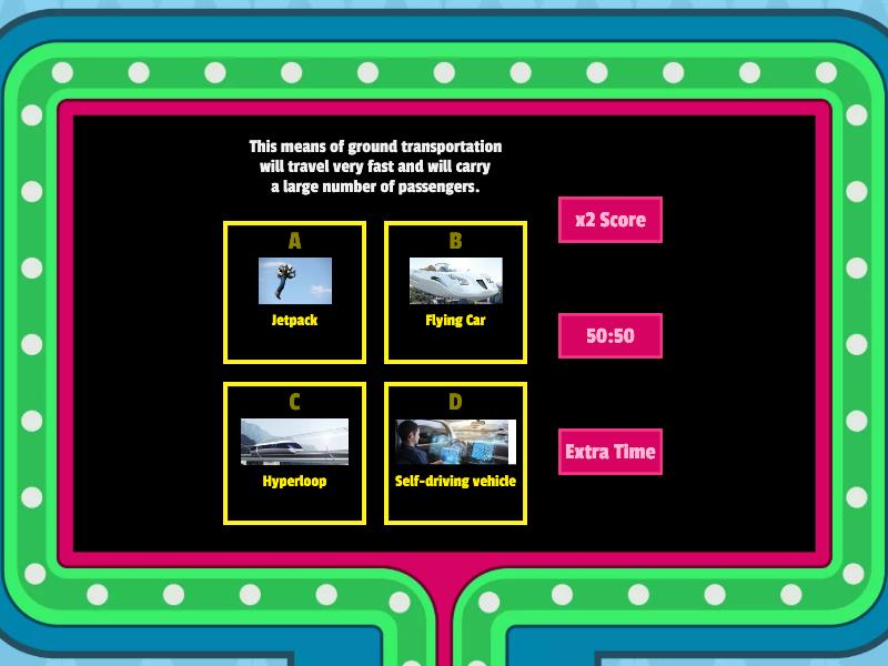The future of transport - Gameshow quiz