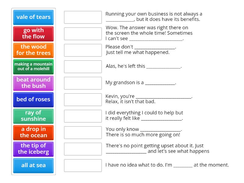 Nature Idioms - Match up