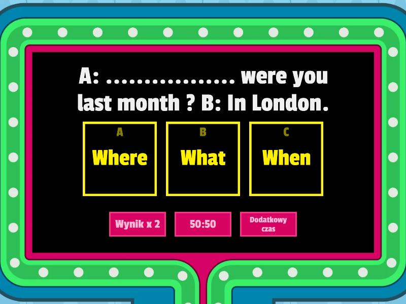 BRAINY 5 [ U6 WAS-WERE QUESTIONS] - Gameshow quiz