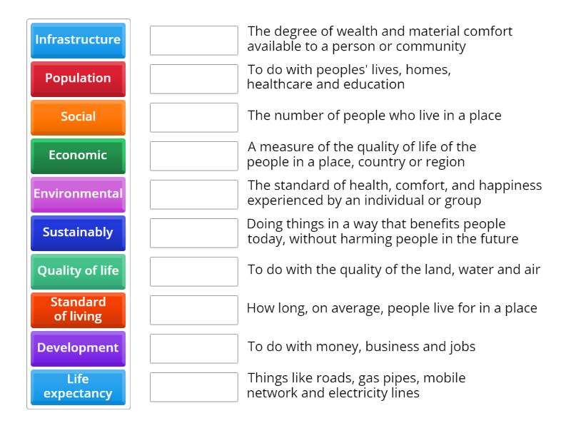 Development Key Terms - Une las parejas