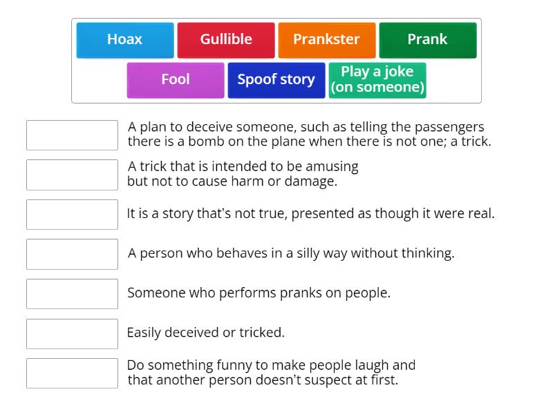 Types of fun - Match up