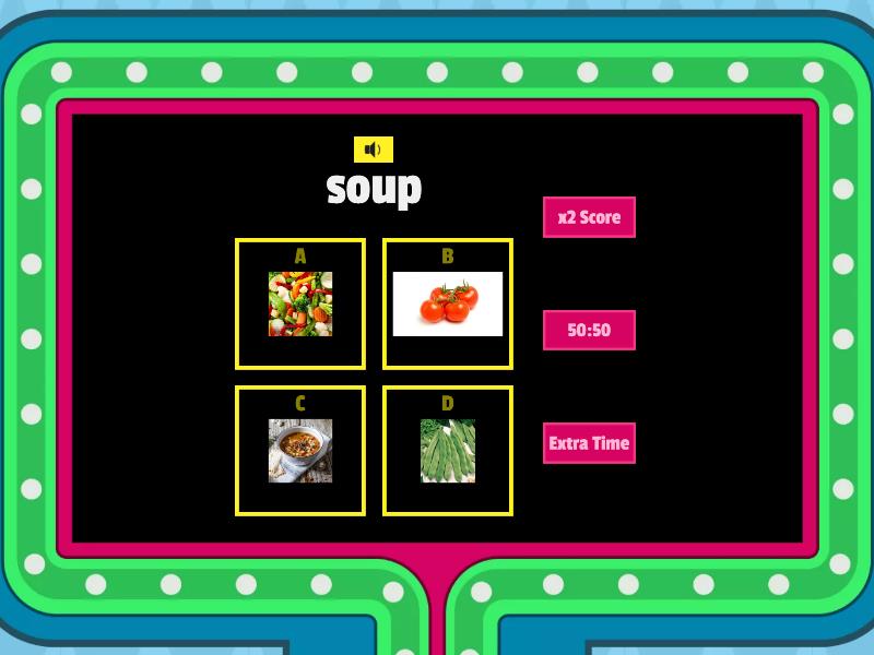 Dex 1 Food vocabulary PLUS - Gameshow quiz