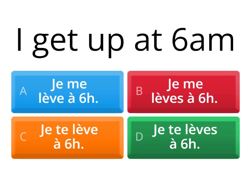 Reflexive verbs in French - Daily routine - Quiz