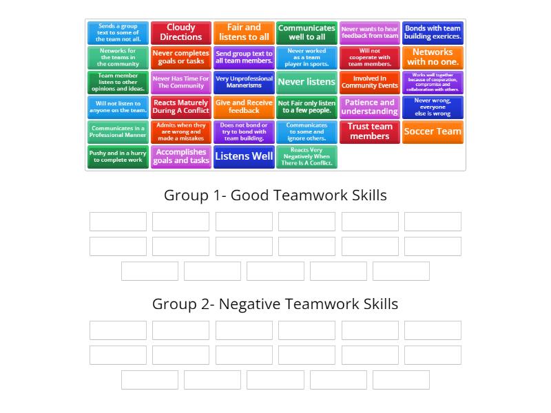 Teamwork Skill - Group sort