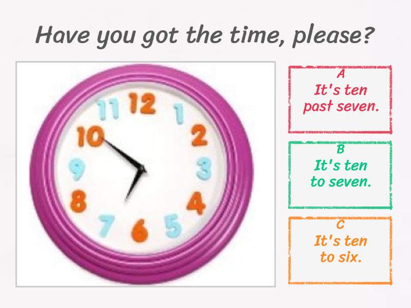 Telling the Time - Quiz