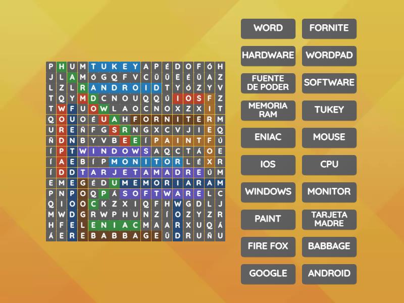Hardware y software - Wordsearch