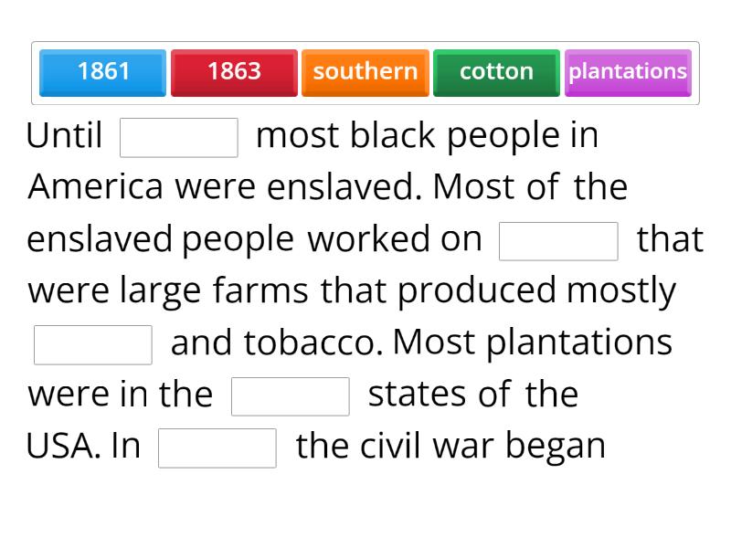 Slavery - Complete the sentence