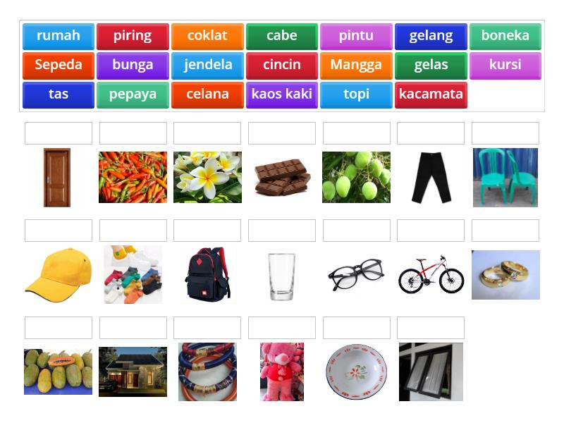 Pasangkan kata sesuai gambar - Match up