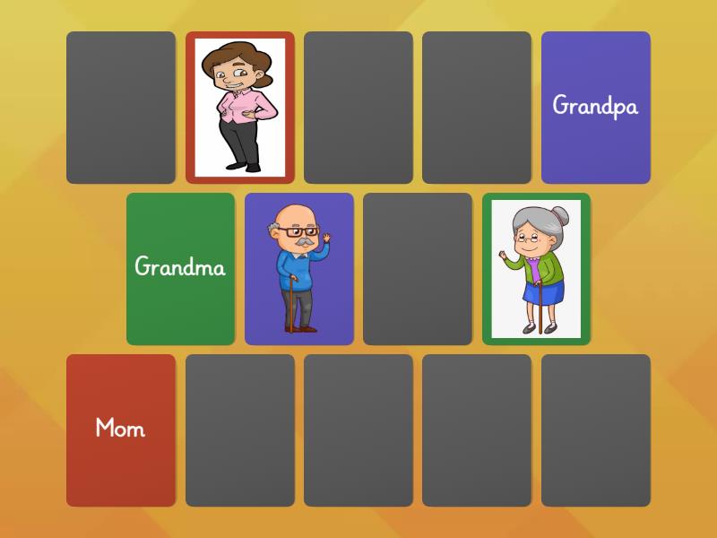 family members memory game - Matching pairs