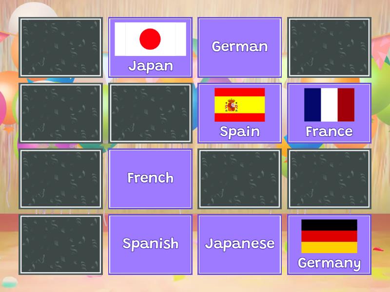 Countries and Languages - Matching pairs