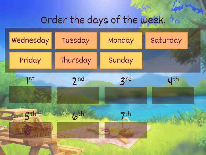 Days of the week - Rank order