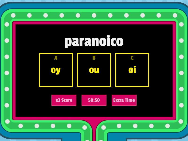 Diptongos con o; oi, oy, ou - Concurso de preguntas