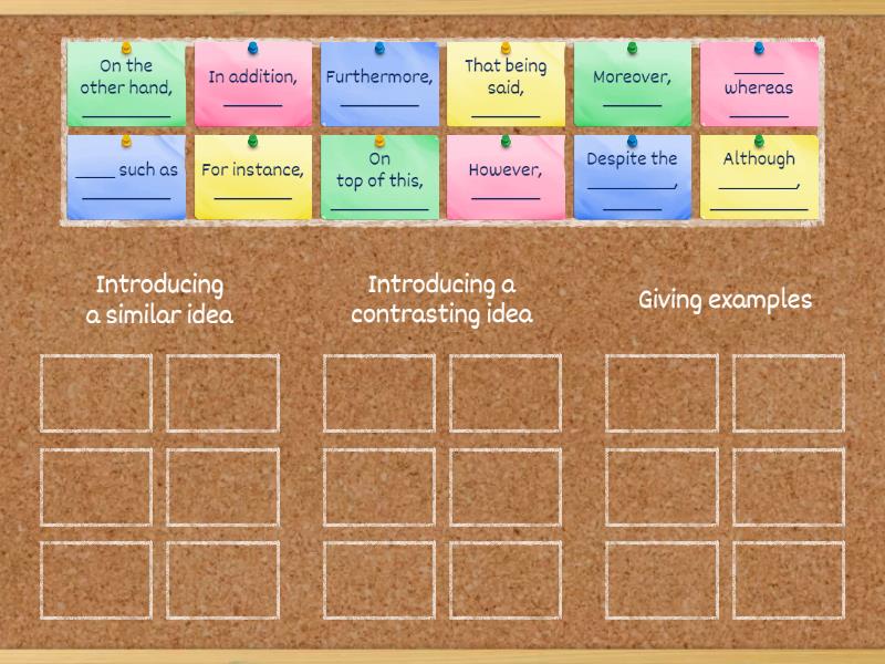 FCE - Linking Words - Group sort