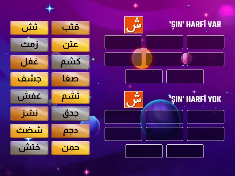 'ŞIN' HARFİ VAR YOK - Group sort