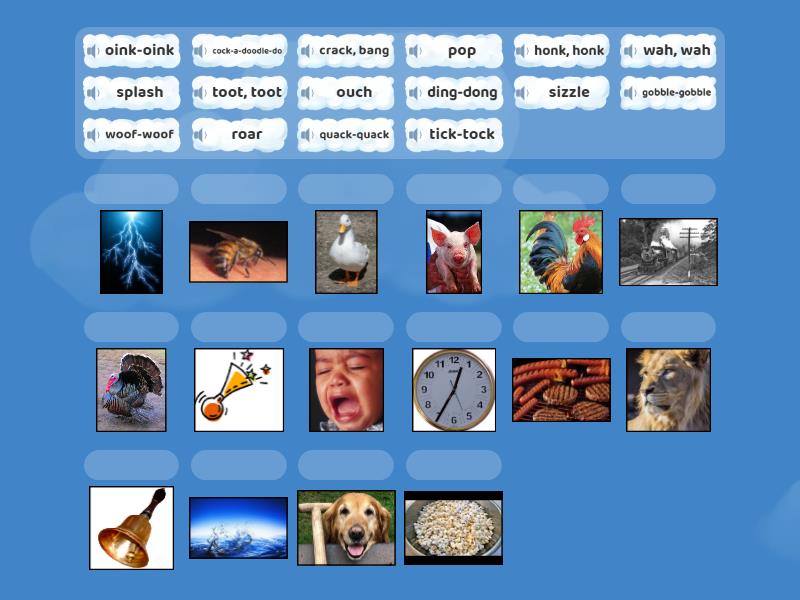 Onomatopoeia Matching Game - Match up