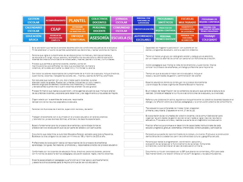 Glosario Sexta sesión CTE 2024 - Match up