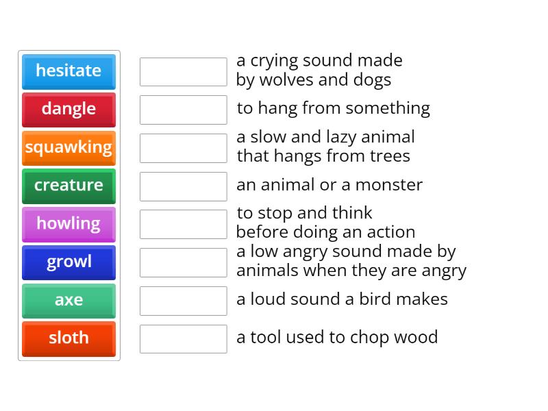 The Great Kapok Tree - Magpie Words Review - Match up
