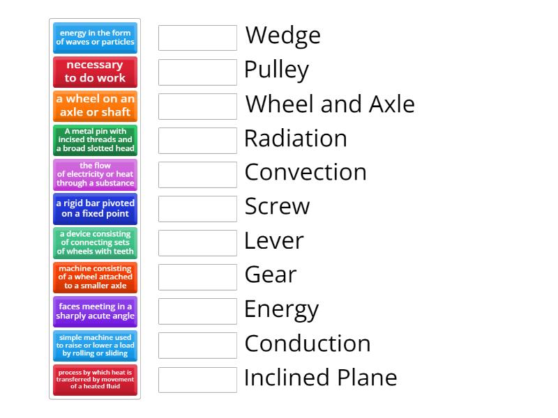 Simple Machines Test - Match up