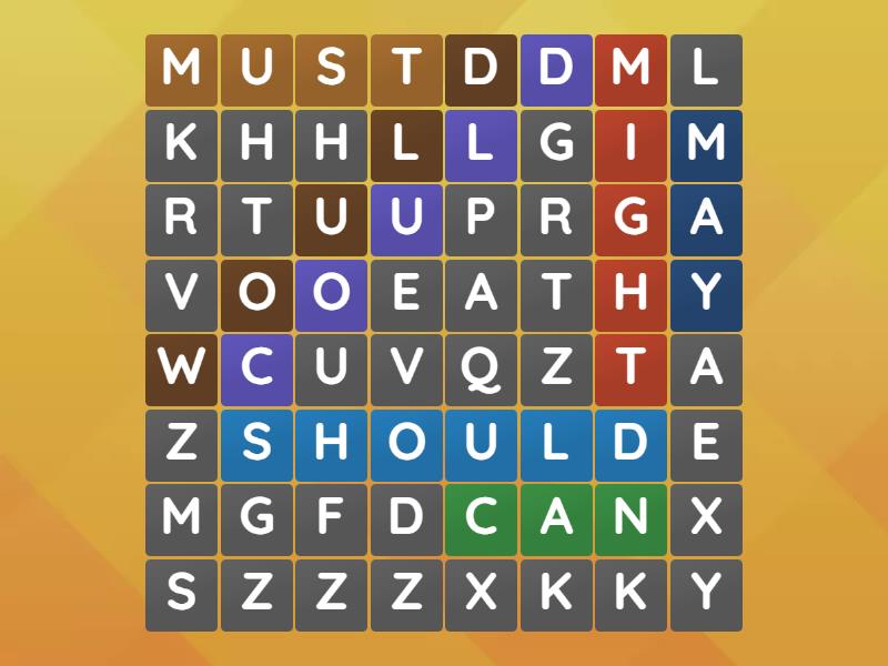 Modal Verbs - Wordsearch