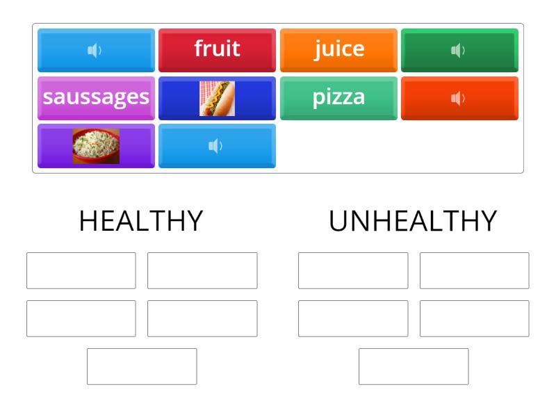 4º UNIT 5 MATCH HEALTHY UNHEALTHY - Group sort