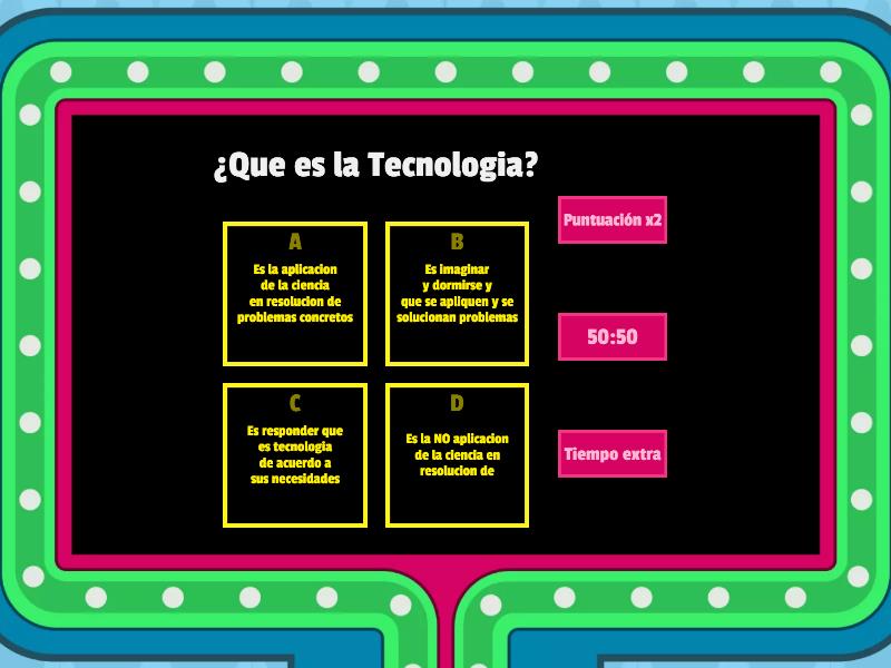 La Tecnologia y sus elementos Decimo Grado - Gameshow quiz