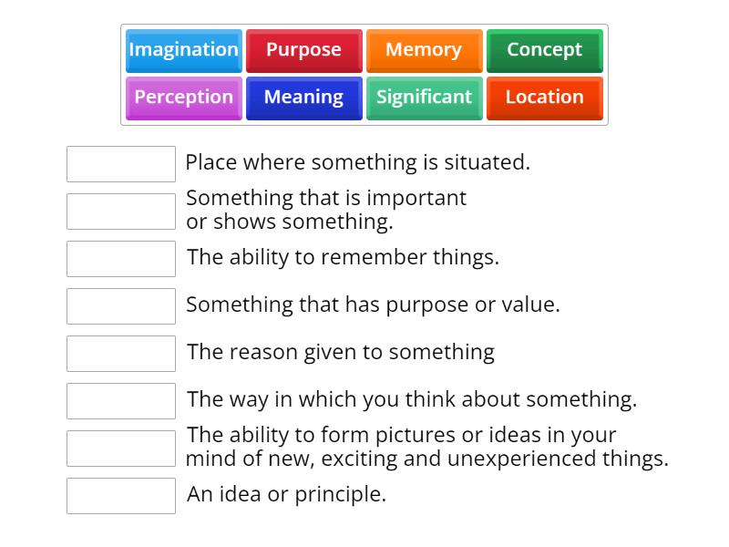 Place as a Geographical Concept - Match up