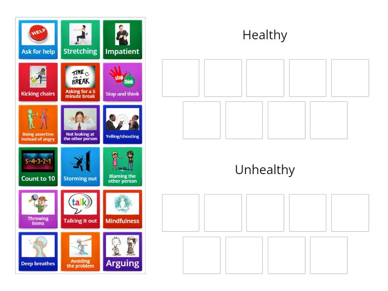 Healthy/Unhealthy Coping Strategies - Group sort