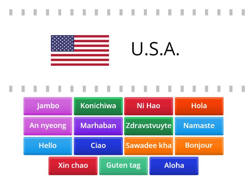 Ways to say "Hello" Matching with Flags - Find the match