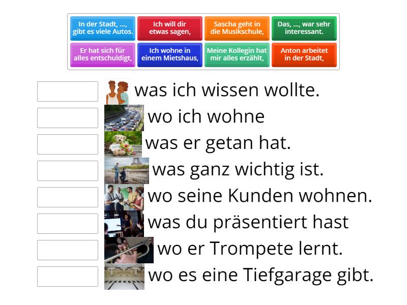 Indirekte Fragen - Match up