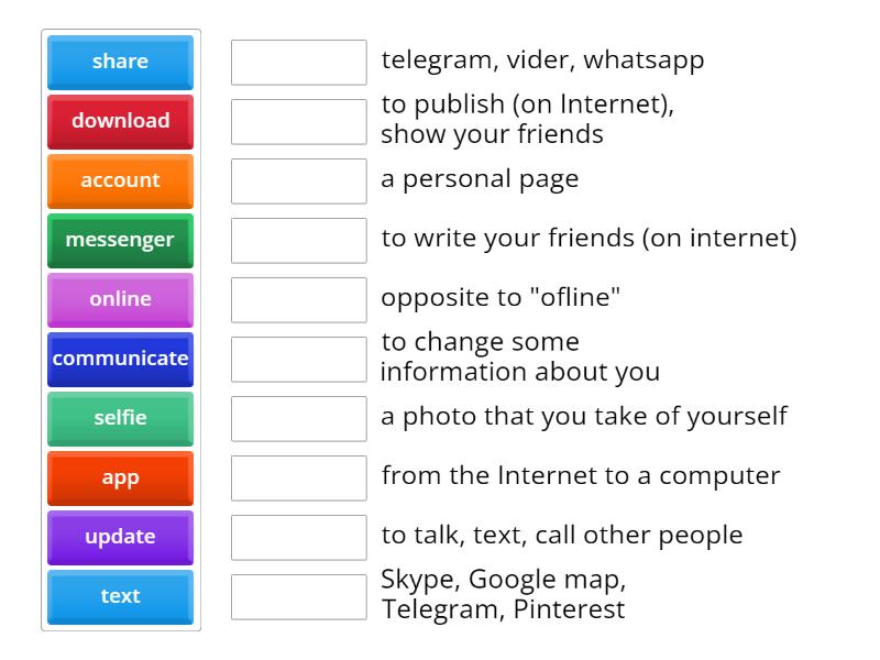 A0 Class 30 vocabulary - Match up