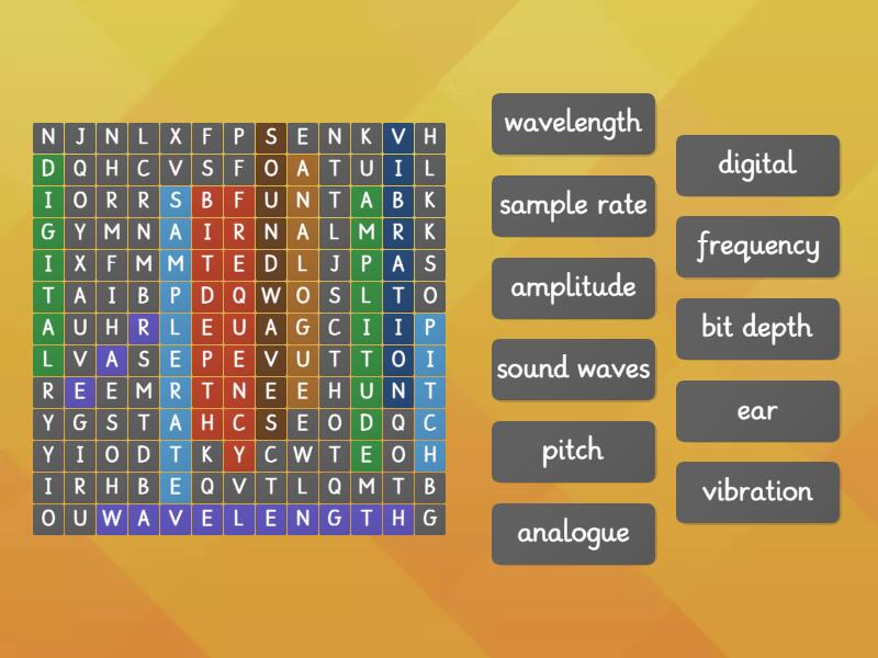 Sound vocabulary - Wordsearch